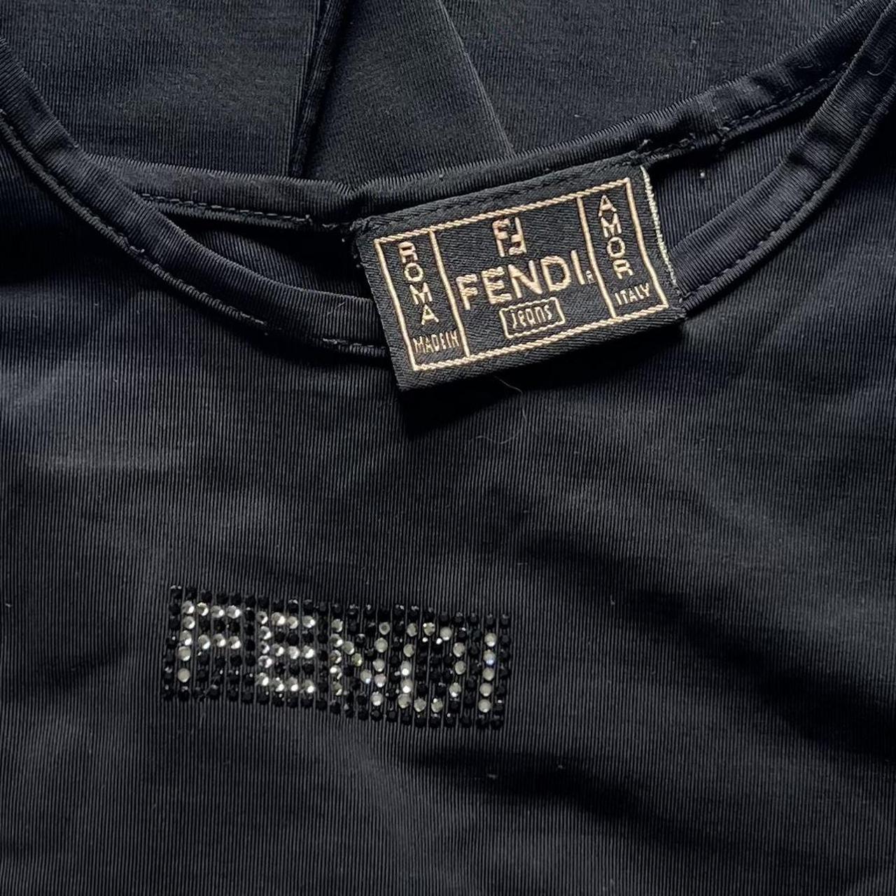 Vintage Bedazzled Fendi Tee Size: Medium ☆... - Depop