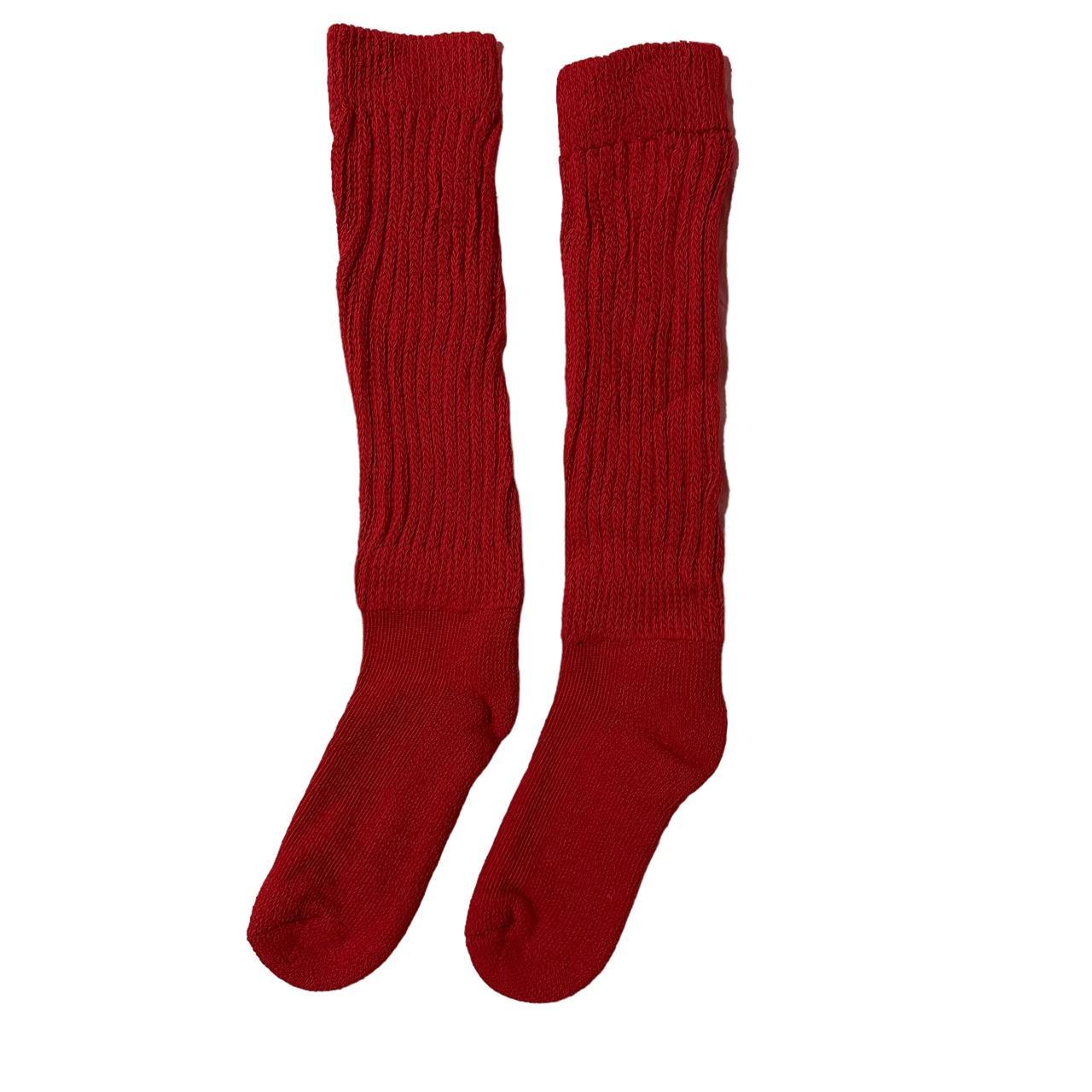 Brand New Red Slouch Socks DETAILS • Size: 6-9 •... - Depop