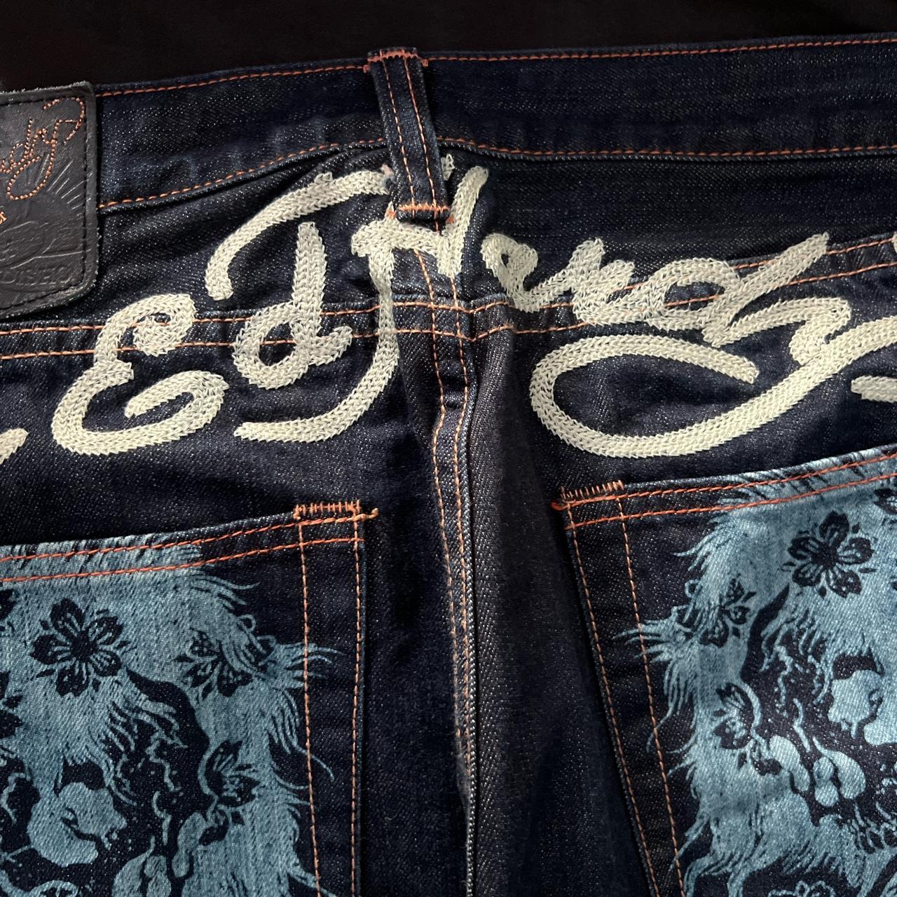 Ed Hardy Men's Blue Jeans | Depop