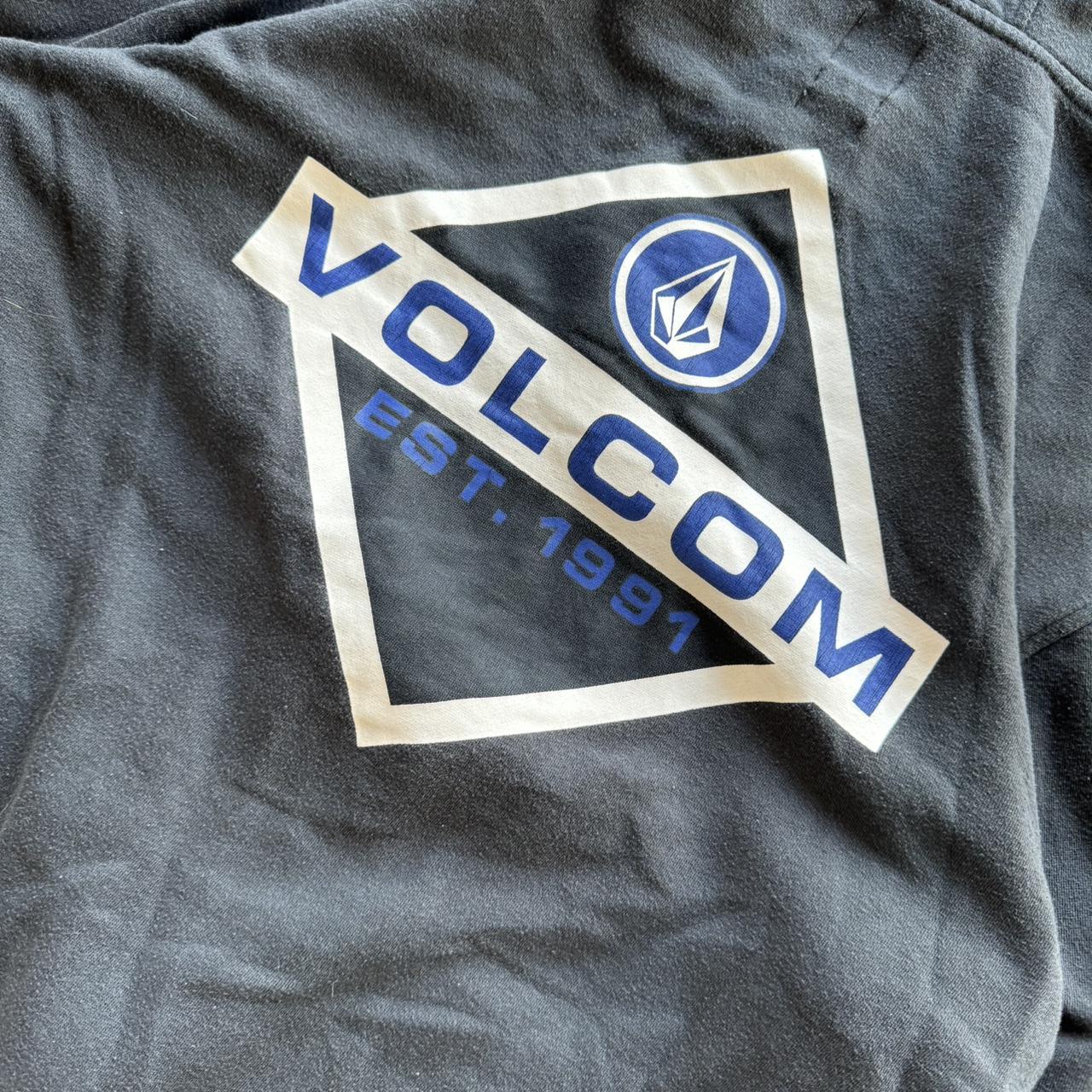 y2k volcom zip up front and back graphic, size... - Depop