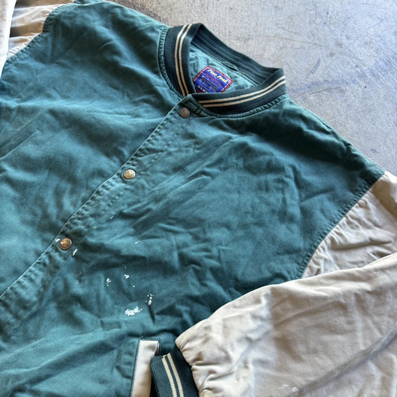 vintage 90’s varsity jacket super dope colors and... - Depop