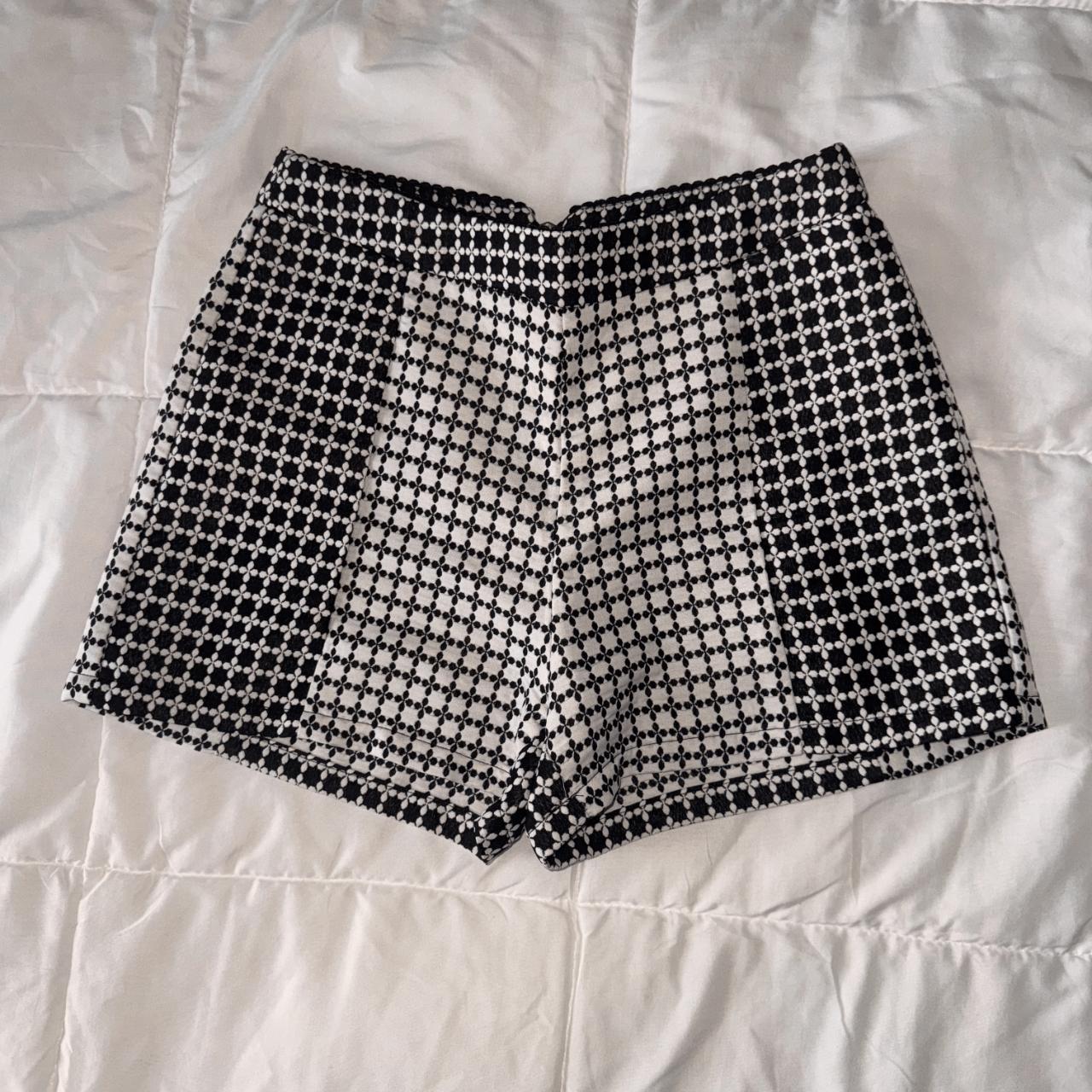 high-waised b&w shorts by Verty, size S can be worn... - Depop
