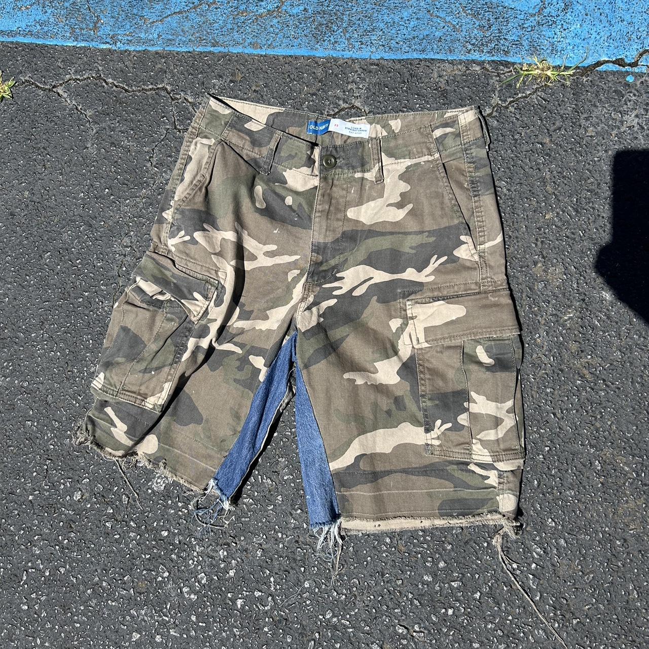 Clearing Closet Camo Flared Jorts Size 32 waist - Depop
