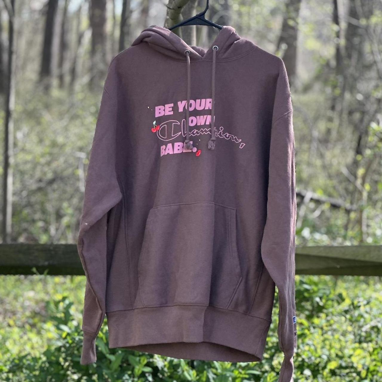 Cherry babe champion hoodie - Depop