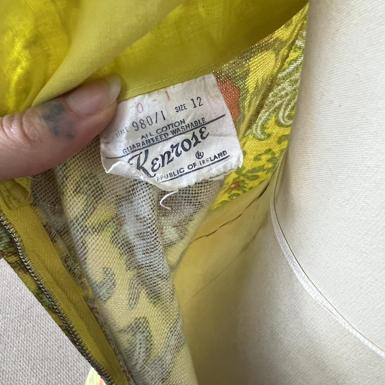 Vintage 1960s mini dress Amazing yellow paisley... - Depop