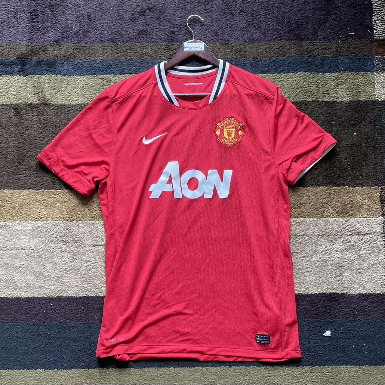 Men's Red and White Top | Depop