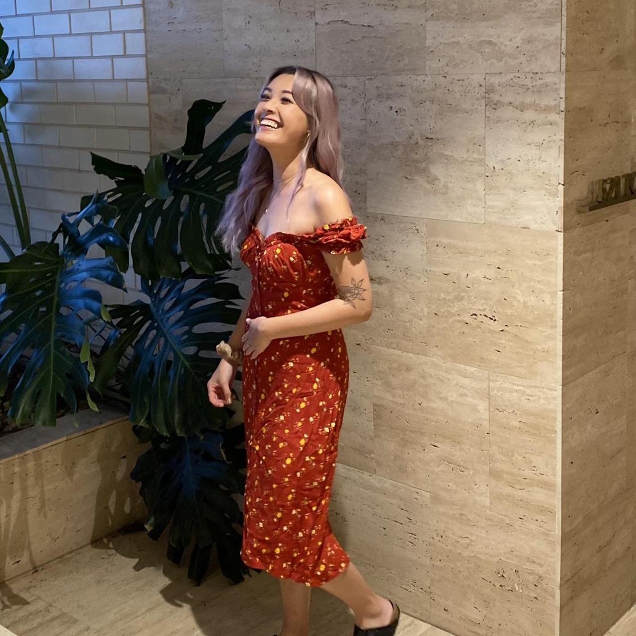 With Jean Emilie Dress Can be worn off shoulder as... - Depop