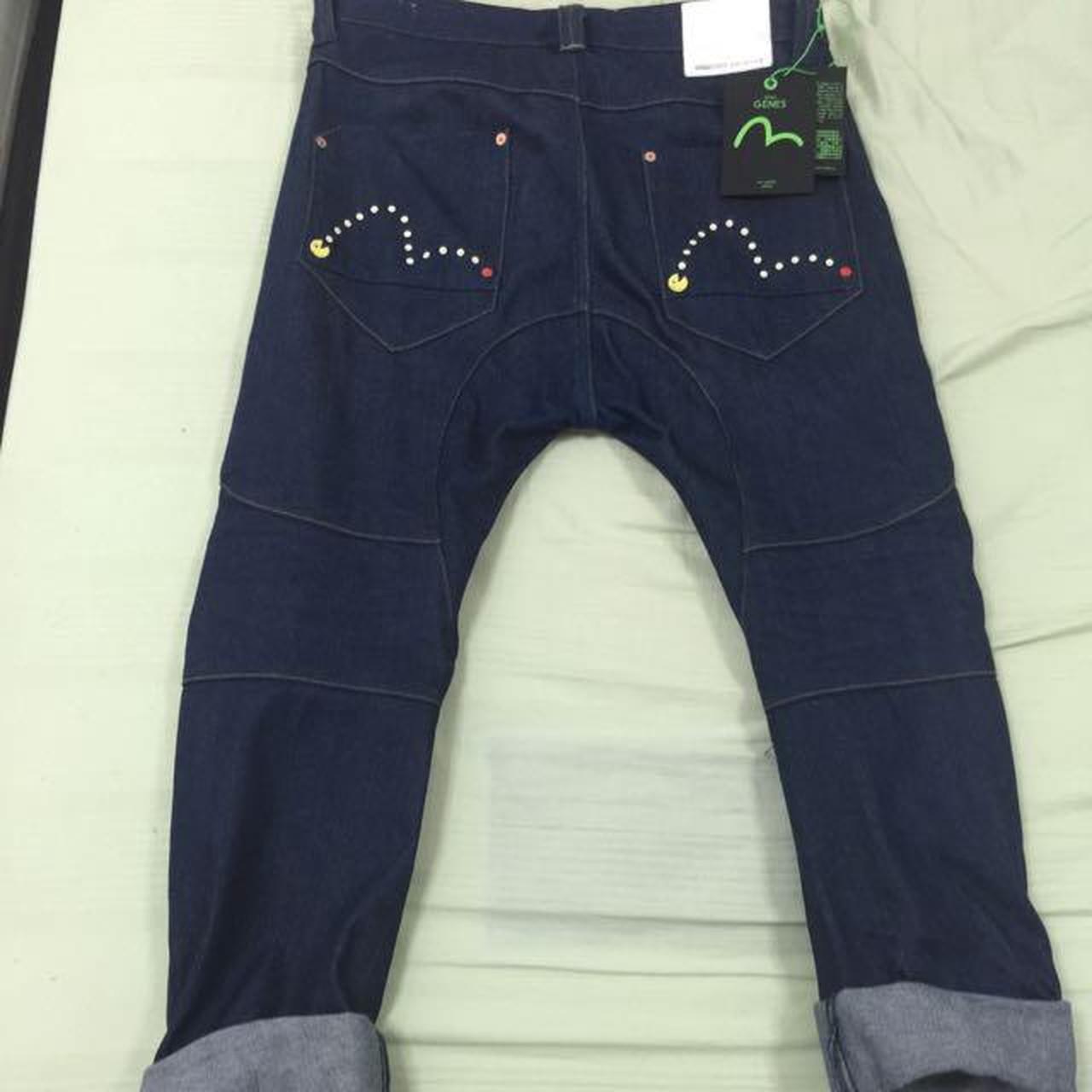evisu rare pac-man jeans, size 28 waist, size small... - Depop