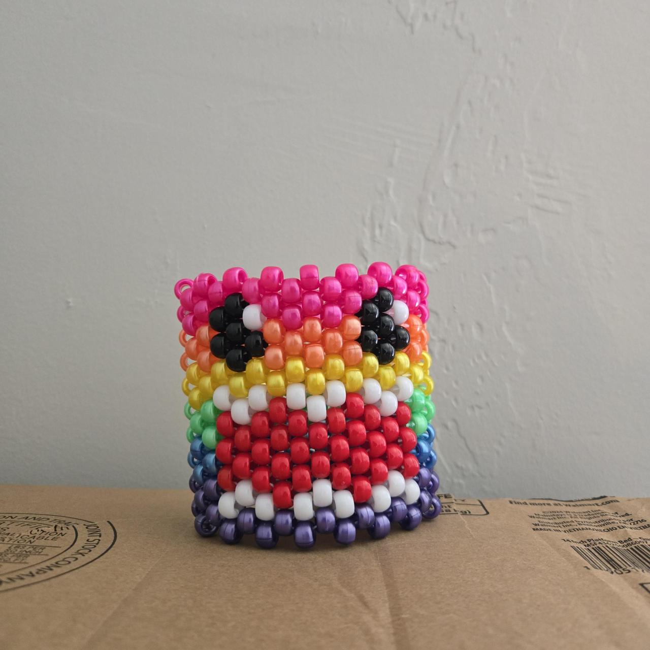 shiny rainbow domo kandi cuff #scene #emo #rave... | Depop