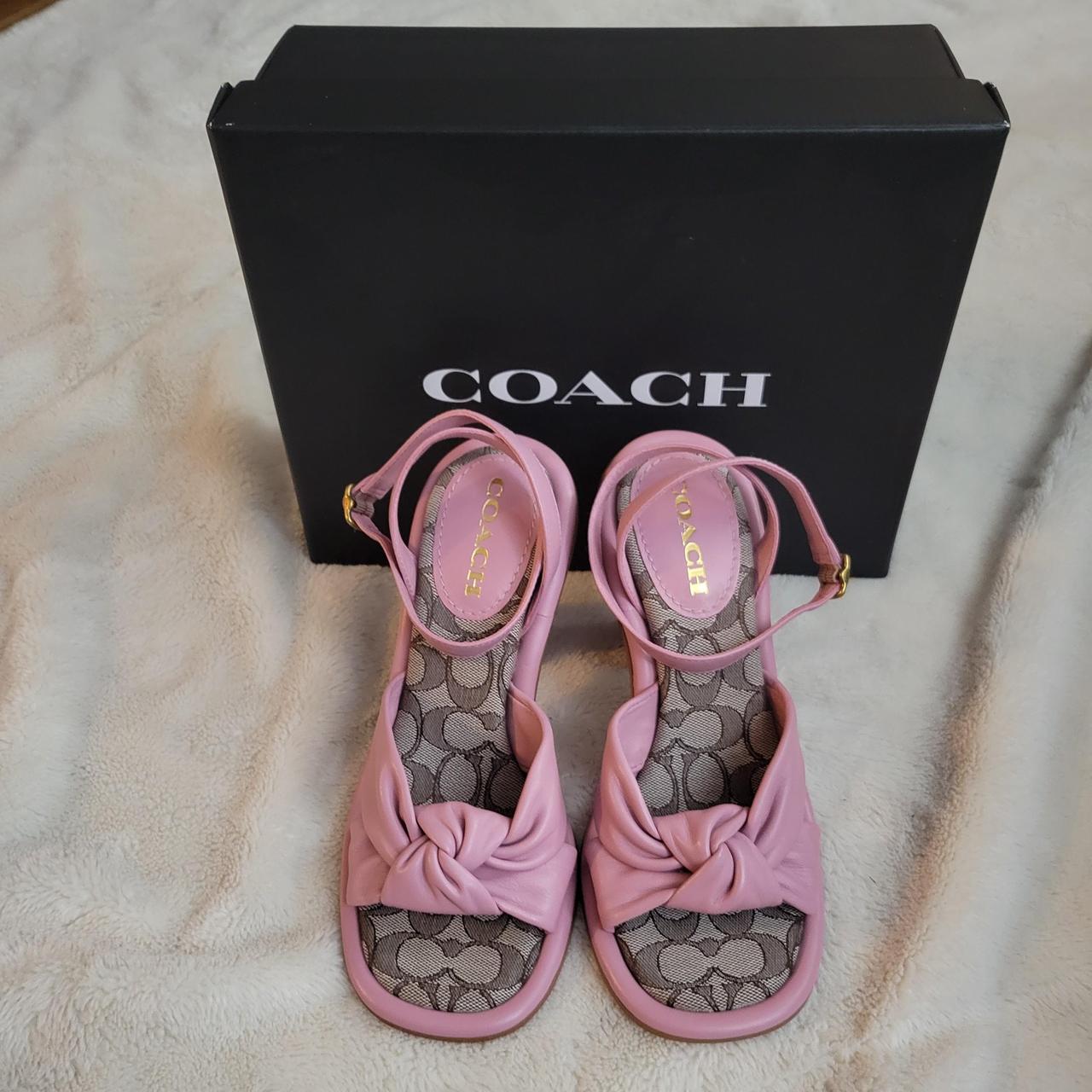 Coach Women's Brown and Pink Sandals | Depop