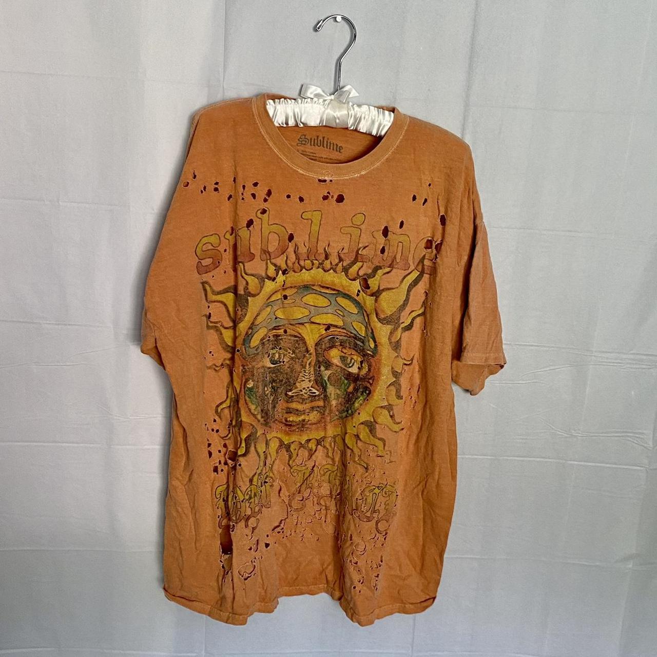 baggy orange sublime shirt i believe from urban but... - Depop