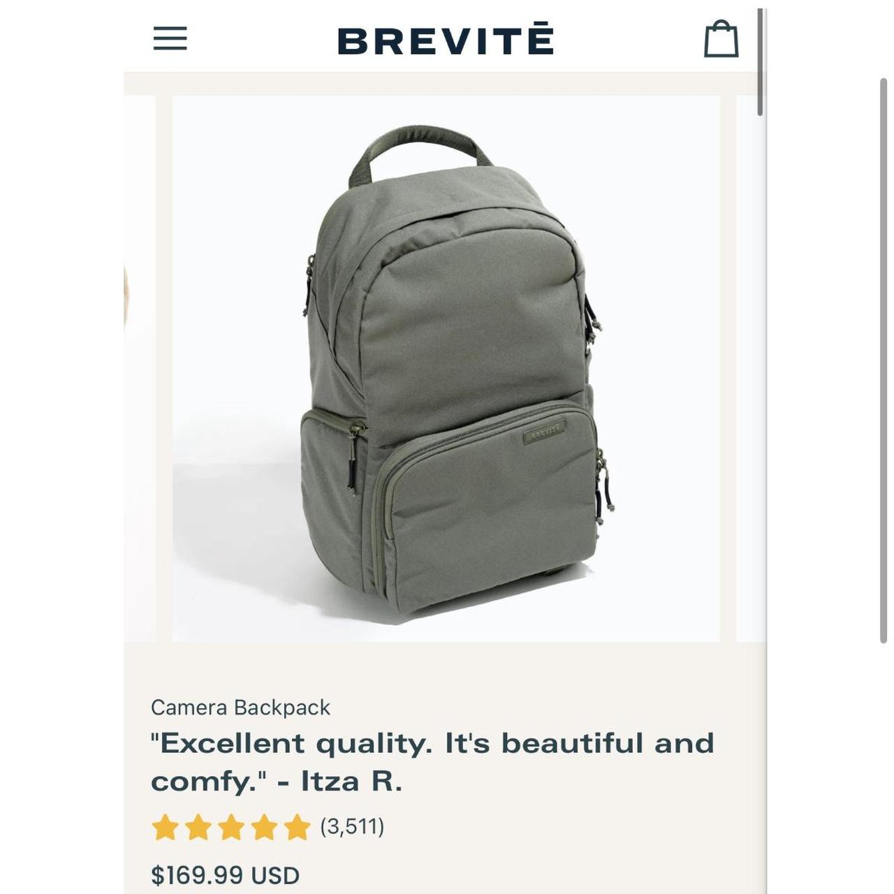 Brevite the jumper camera backpack Olive Green... - Depop