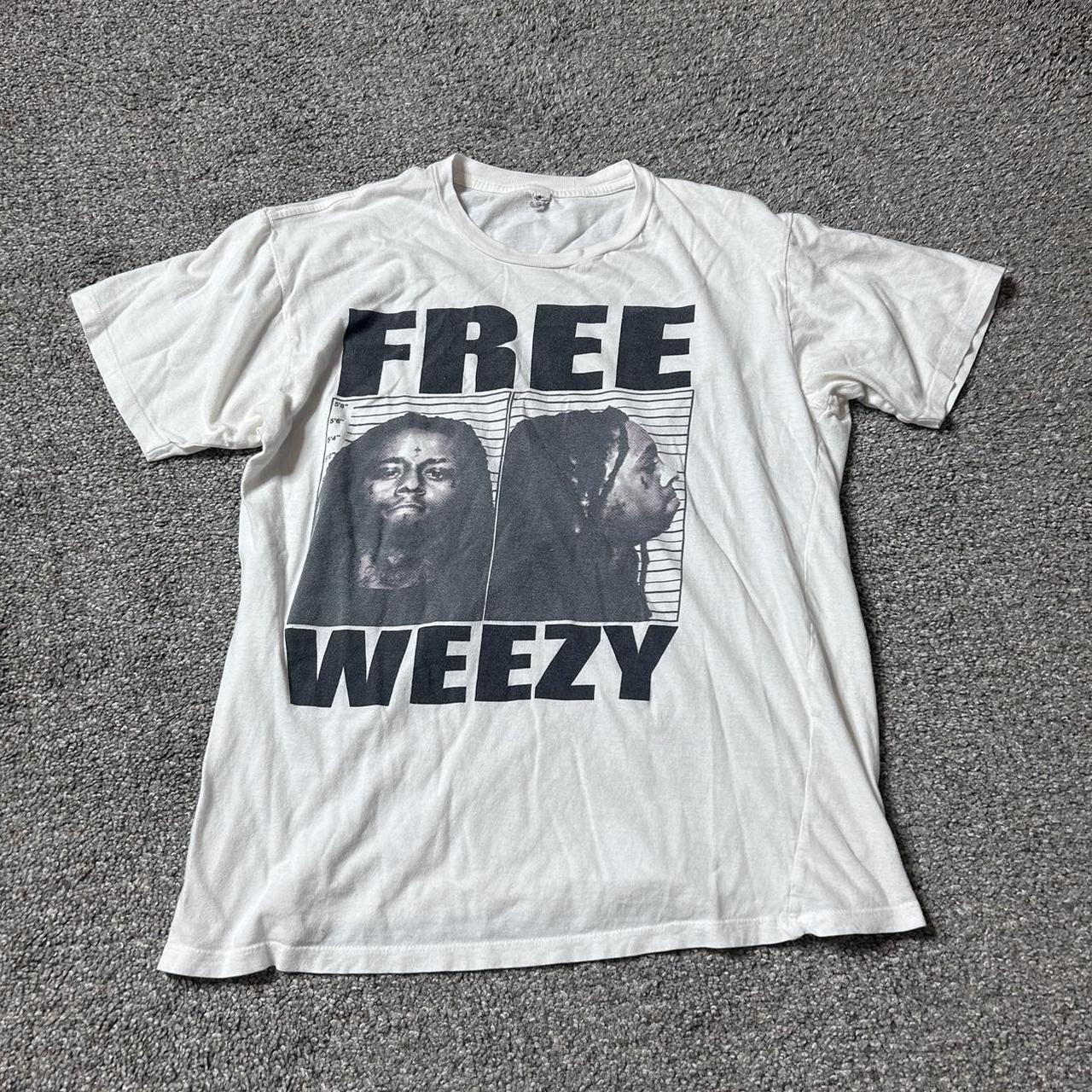 Vintage Y2K men’s lil Wayne free weezy graphic rap... - Depop