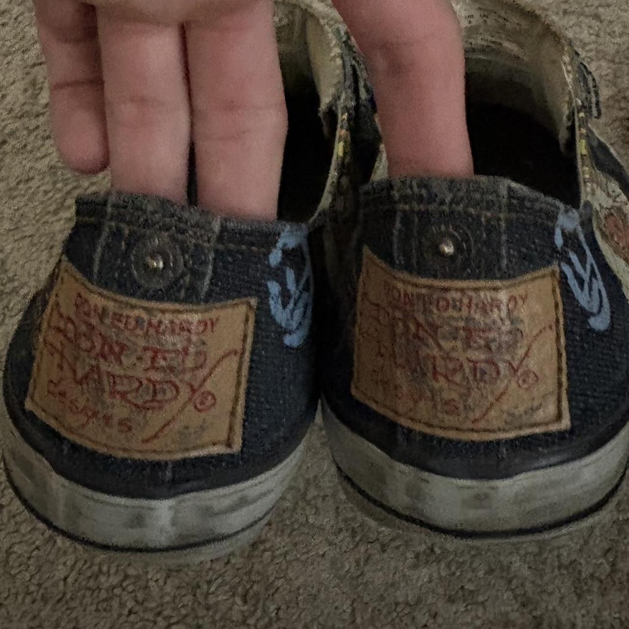 ed hardy converse shoes size 9 #edhardy... - Depop