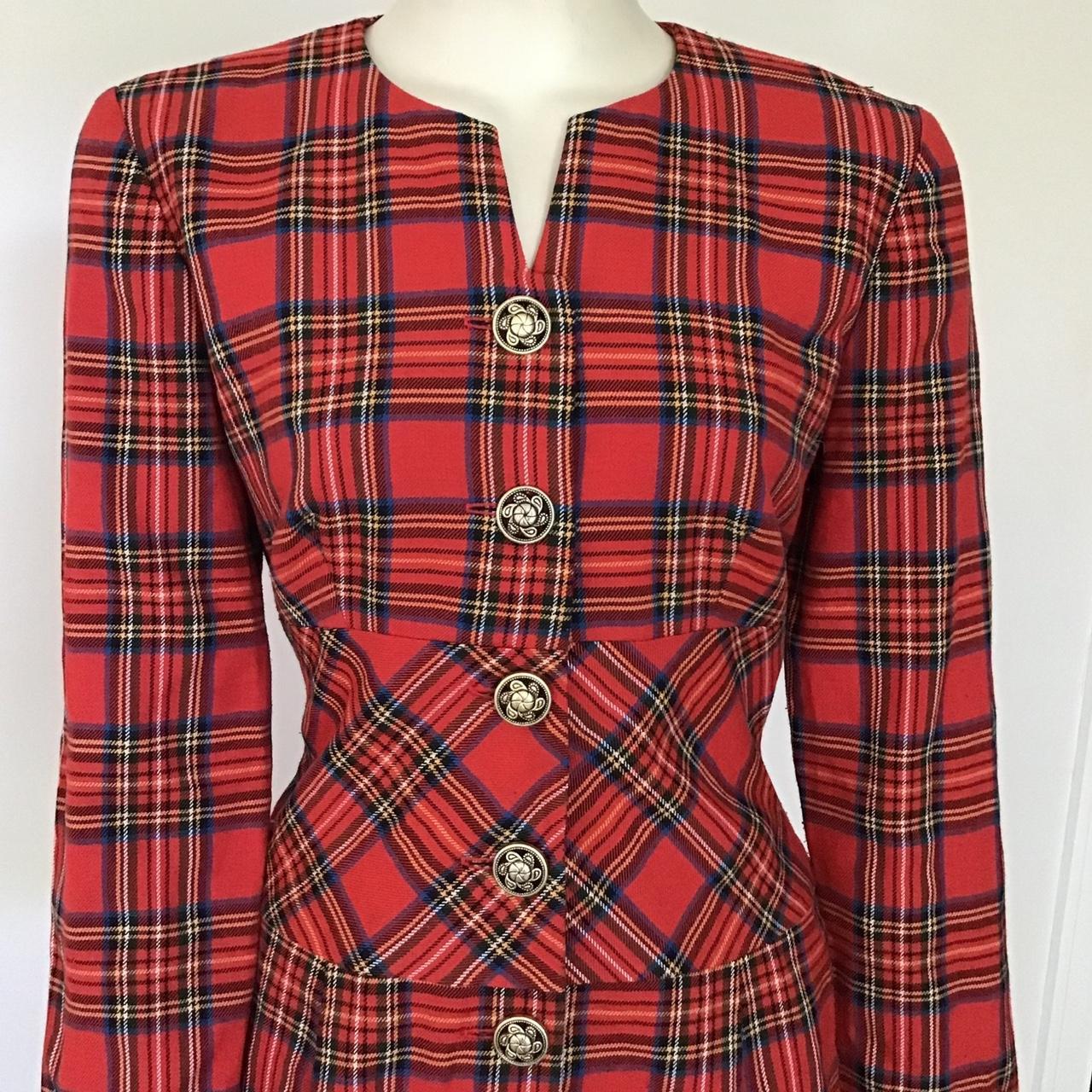 Santa Fe Red Tartan Power Office Dress S. 🍎 Great... - Depop