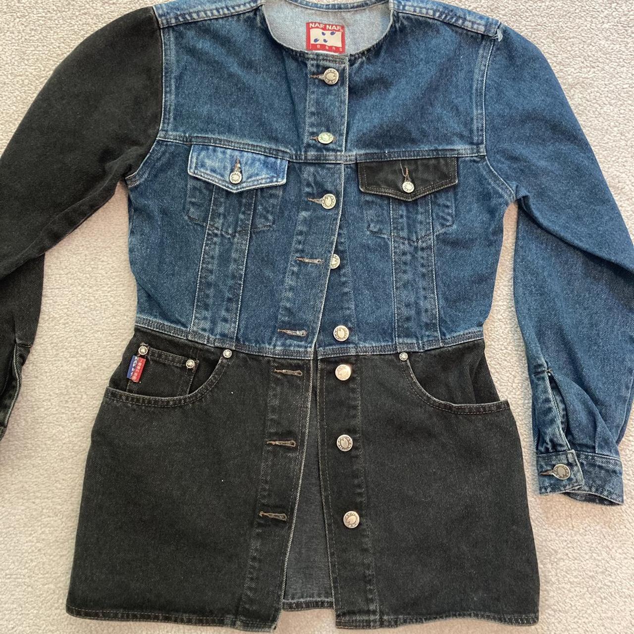 NAF NAF Epic Denim Pocket Micro Mini Dress Jacket S.... - Depop