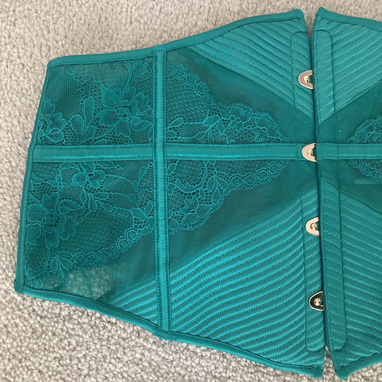 Emerald Green Boned Bodice Corset Underbust Top L 🌿 Depop