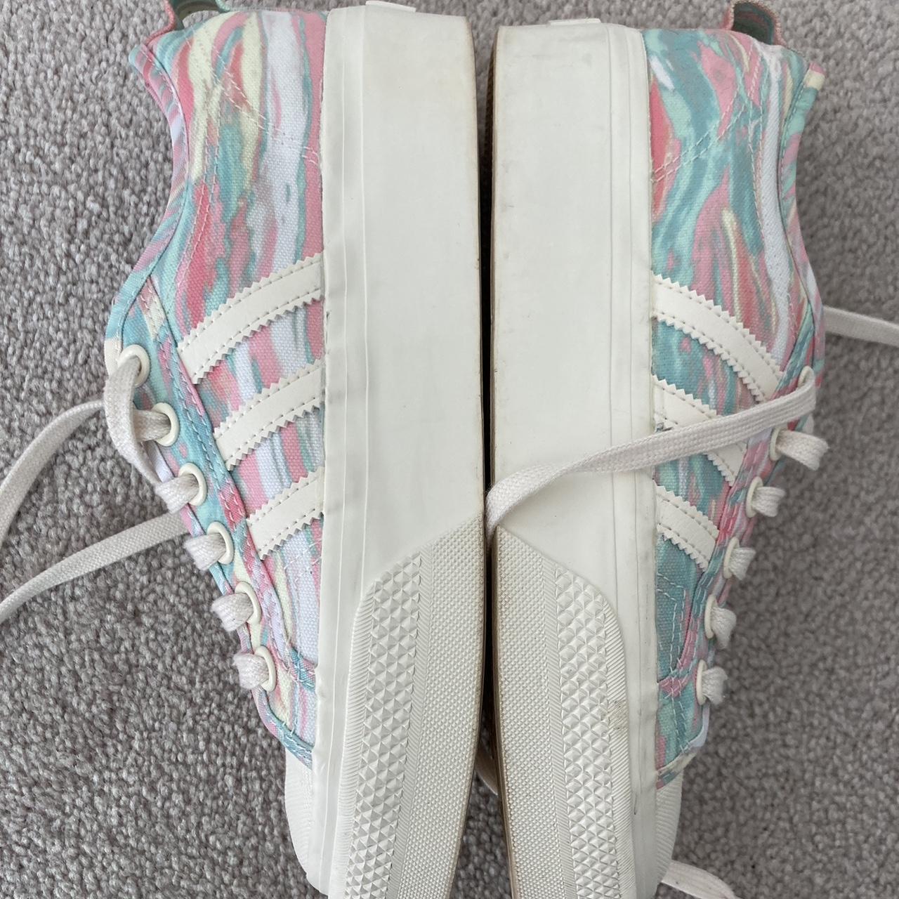 ADIDAS Pastel Swirl Platform Lace Up Sneakers Shoes... - Depop