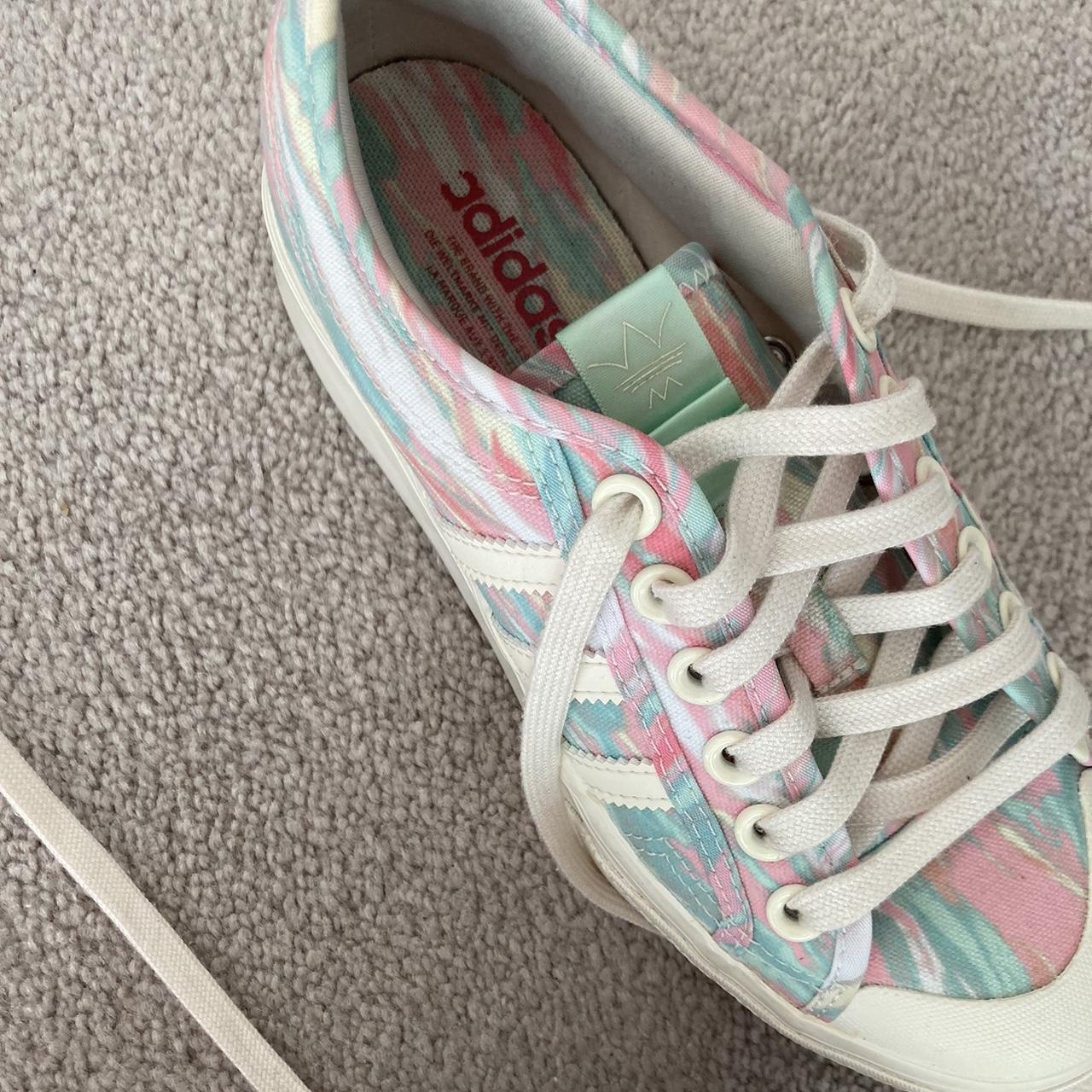 ADIDAS Pastel Swirl Platform Lace Up Sneakers Shoes... - Depop