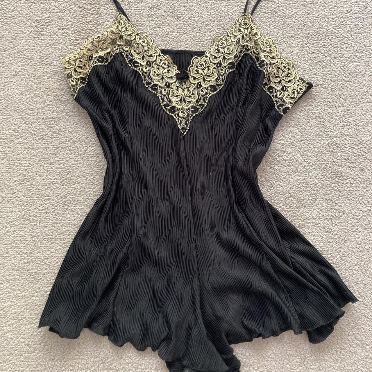 Crunkle Stretchy Lace Teddy Romper Negligee Bodysuit... - Depop