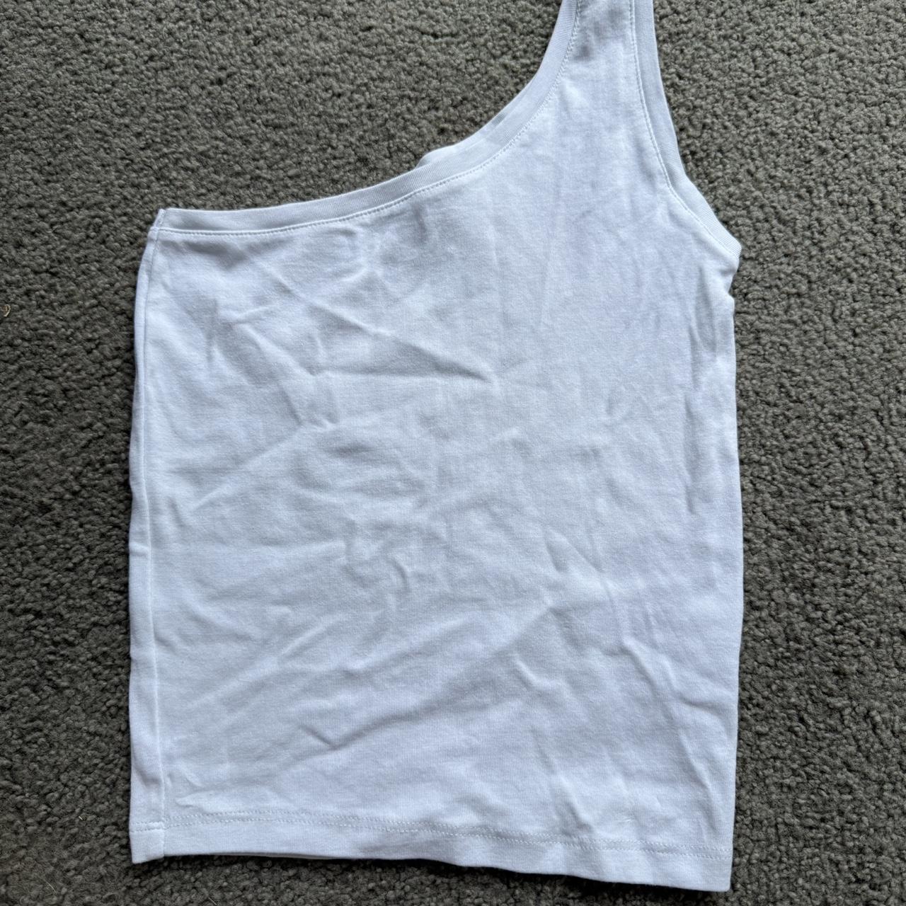 cotton on one shoulder tanks white and black both... | Depop