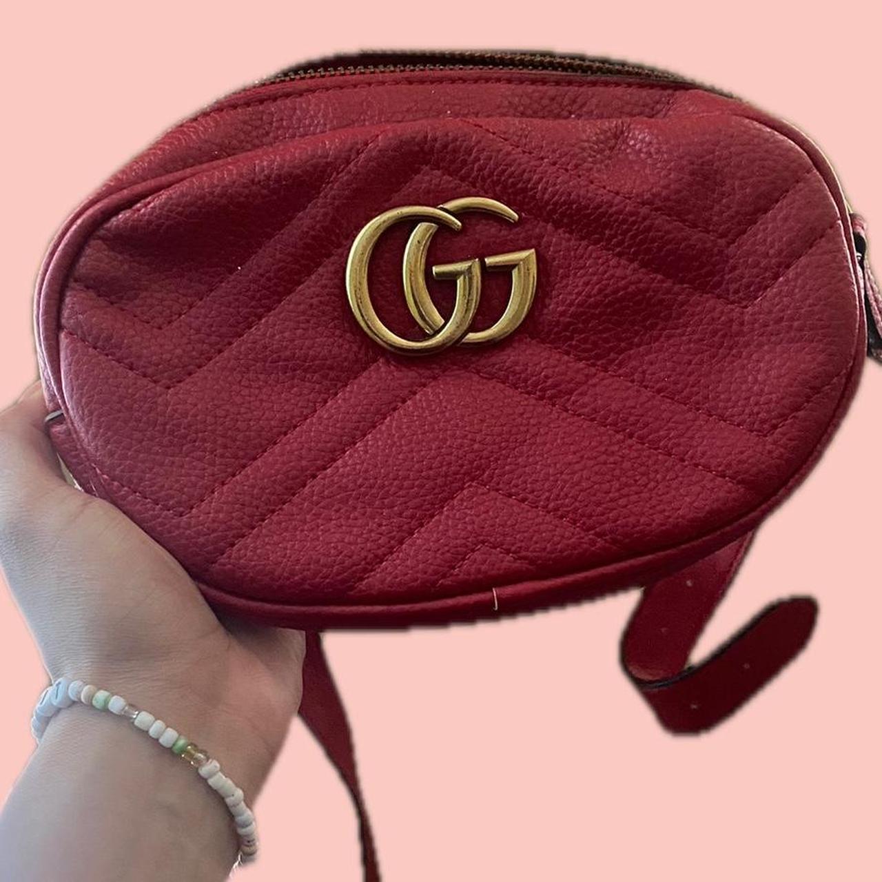 Small red gucci bag with heart on bag. Red inside. - Depop