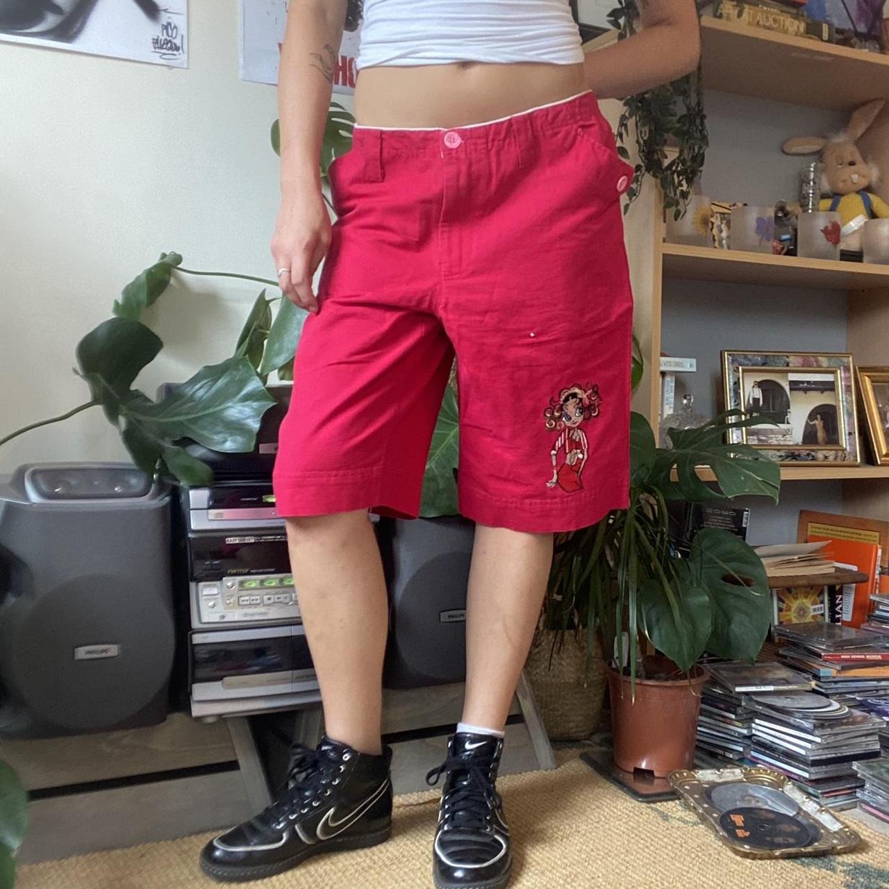 The cutest Y2k red shorts with cute little... - Depop