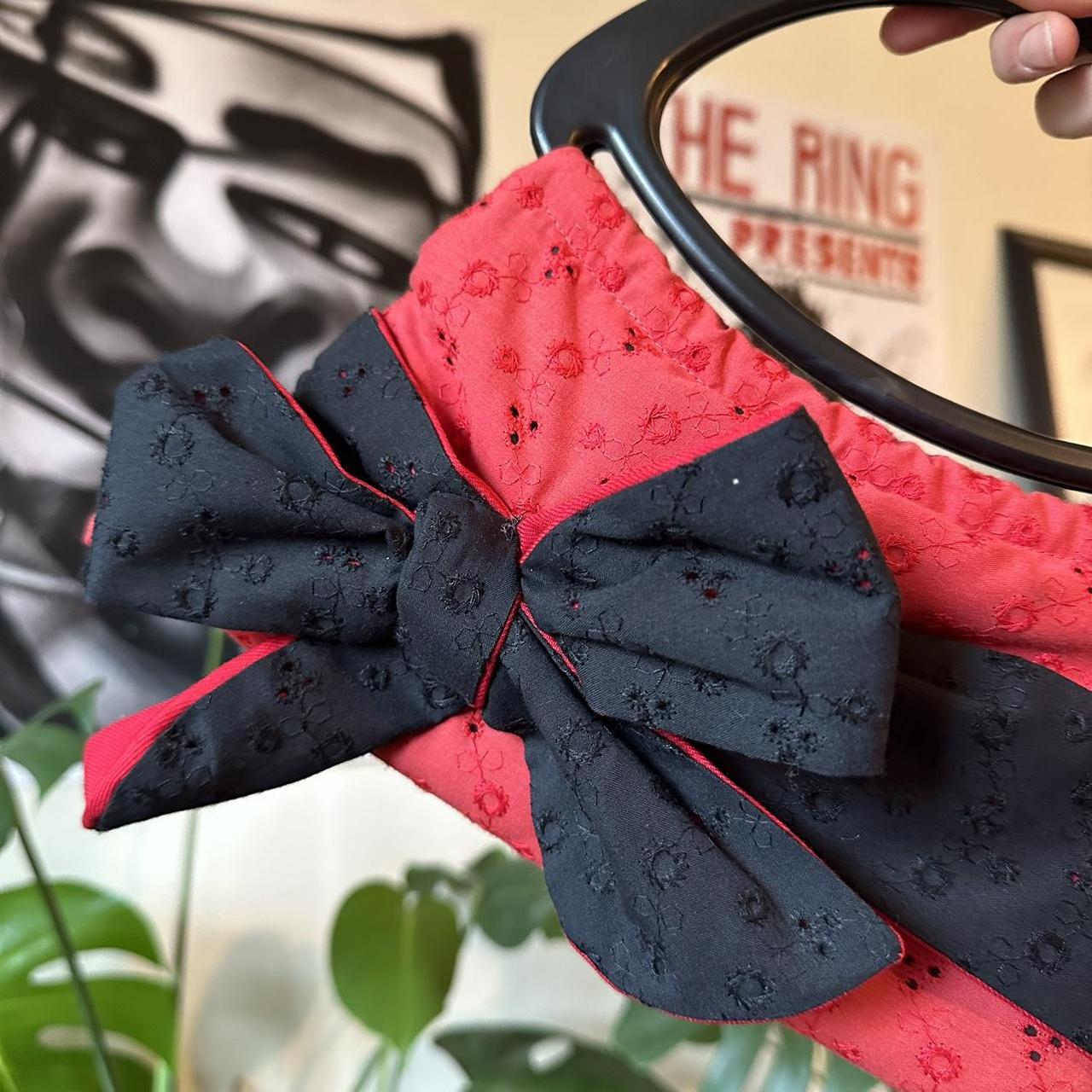 The sweetest black and red bow bag, so so cute and... - Depop