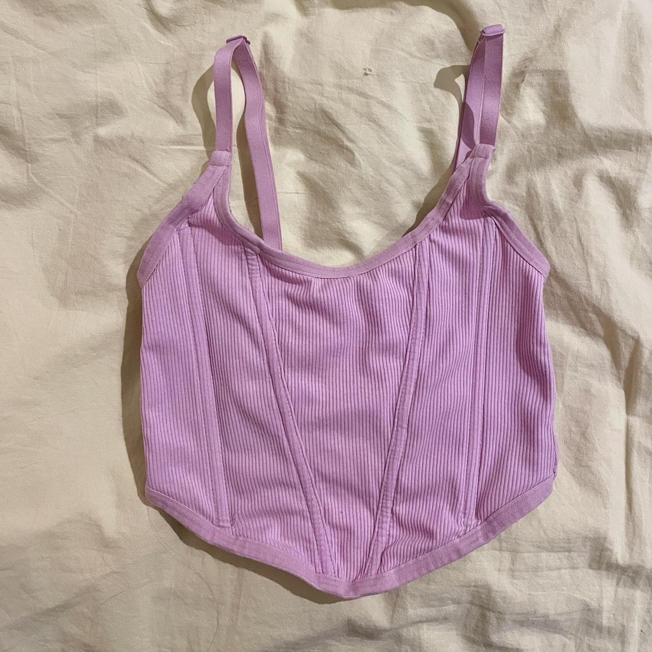 Xs corset pink top. Rarely worn. - Depop
