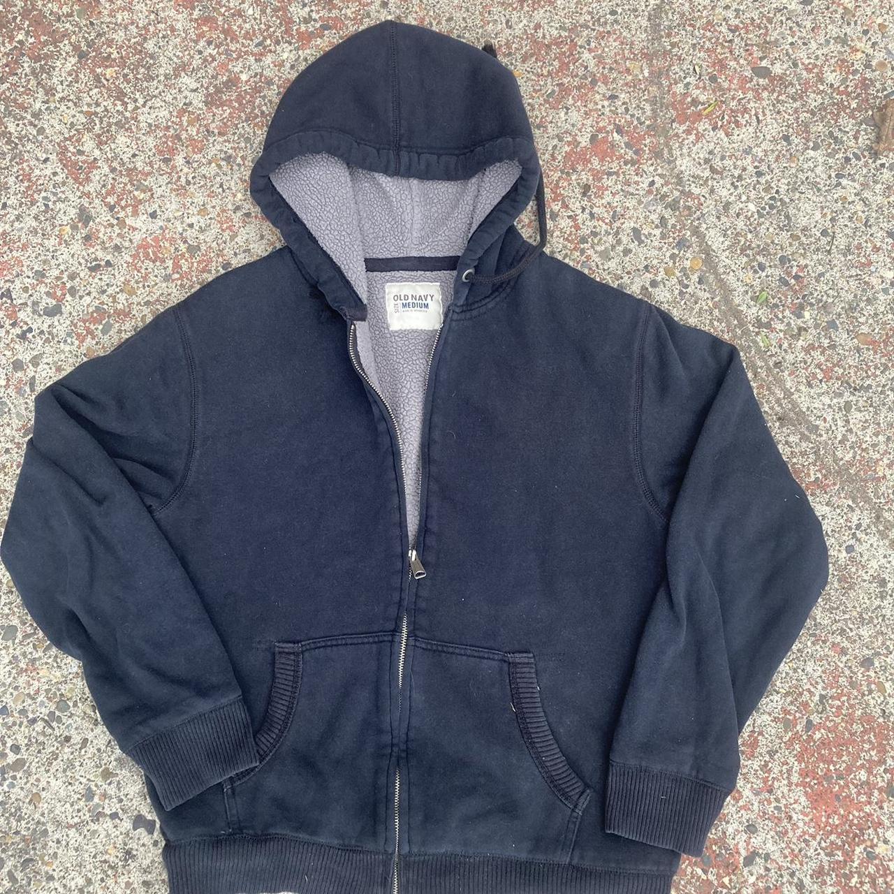 Nice black zip up Sherpa lining Fits great and is... - Depop