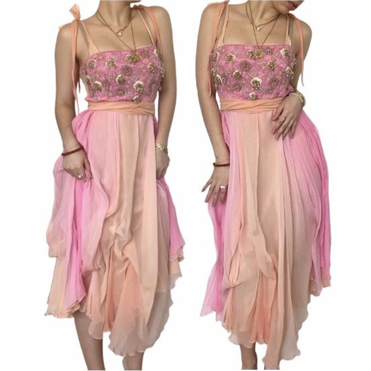 Italian designer dress fairy prom silk mesh summer... | Depop