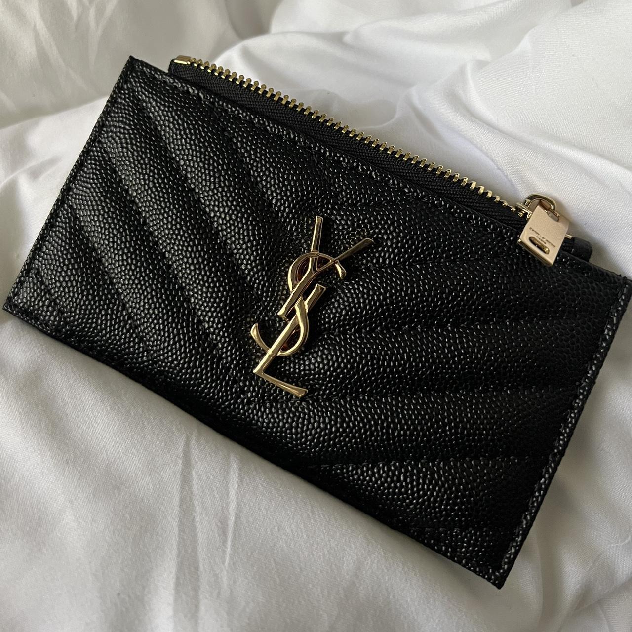 YSL Saint Laurent zipper wallet card holder Great... - Depop