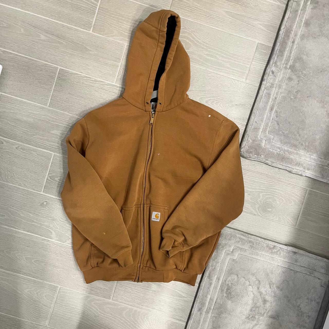 Brown Carhartt zip-up hoodie #workwear #vintage | Depop