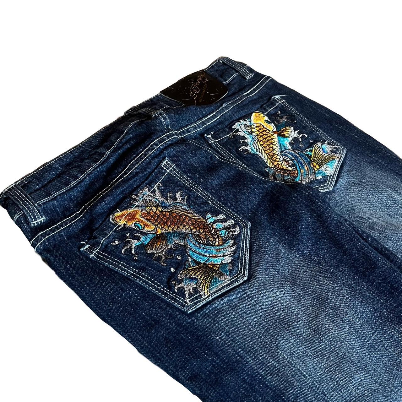 READ BIO super cool low rise ed hardy jeans with... - Depop