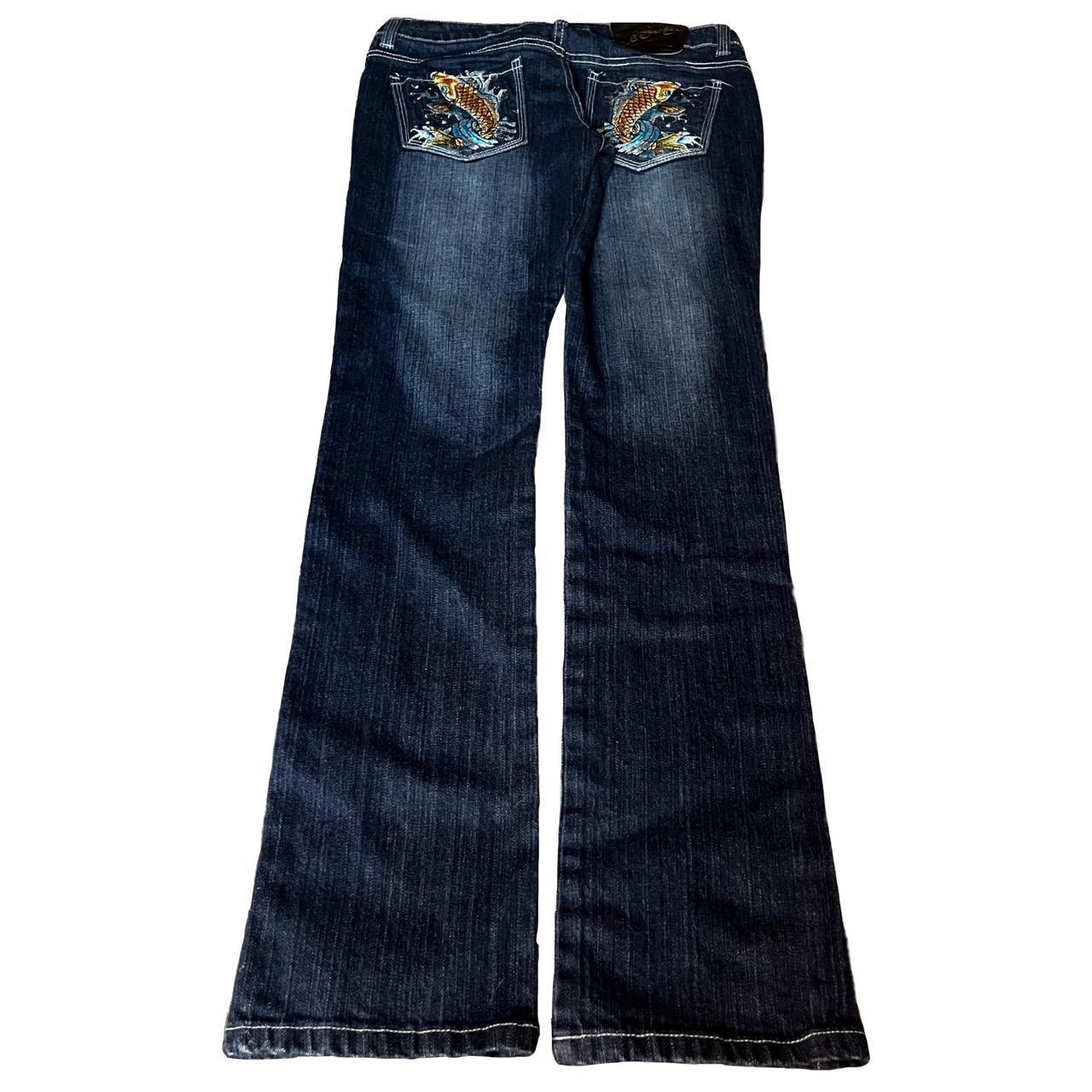 READ BIO super cool low rise ed hardy jeans with... - Depop