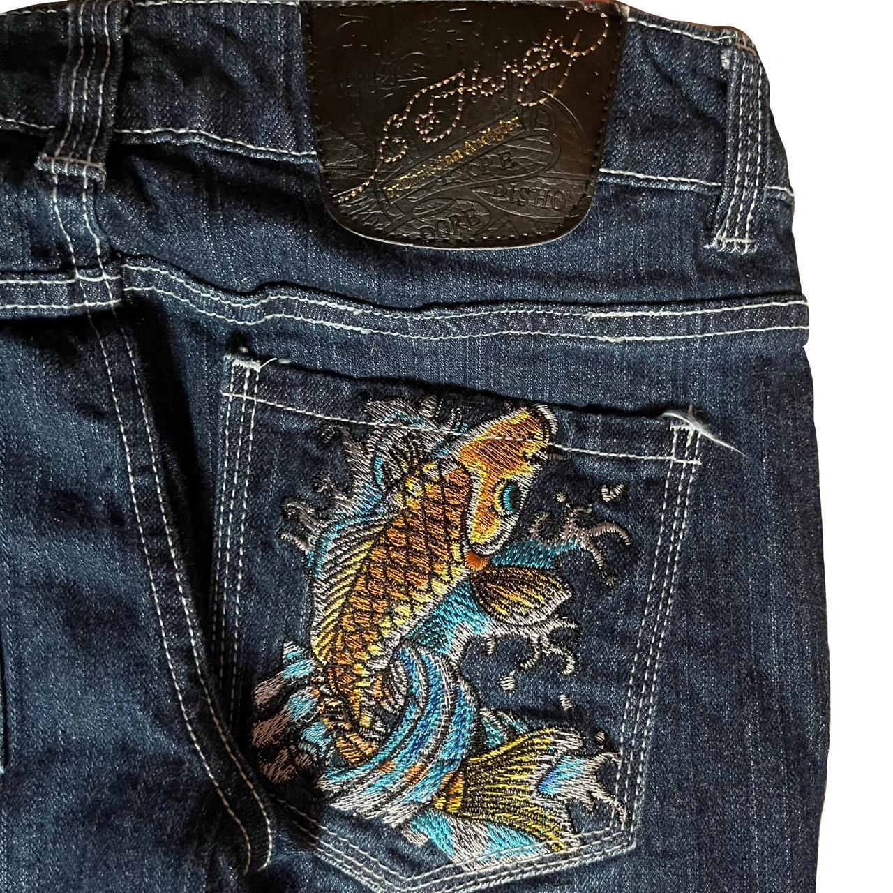 READ BIO super cool low rise ed hardy jeans with... - Depop