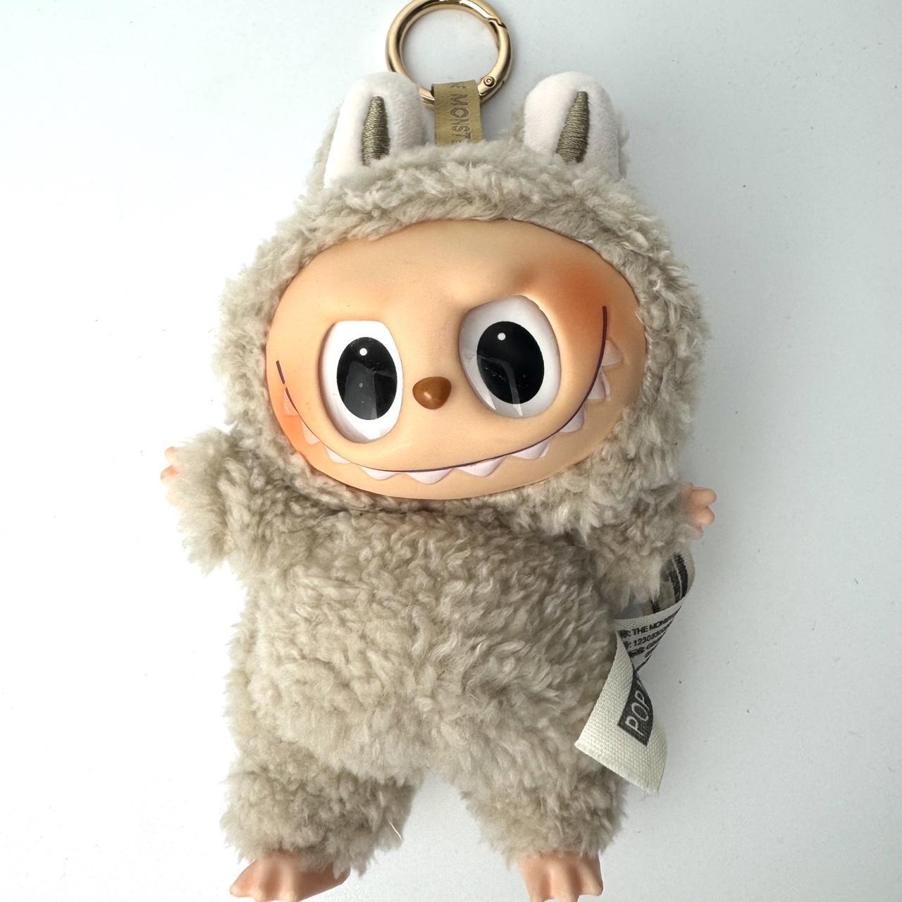beige brown pop mart labubu the monsters plush... - Depop