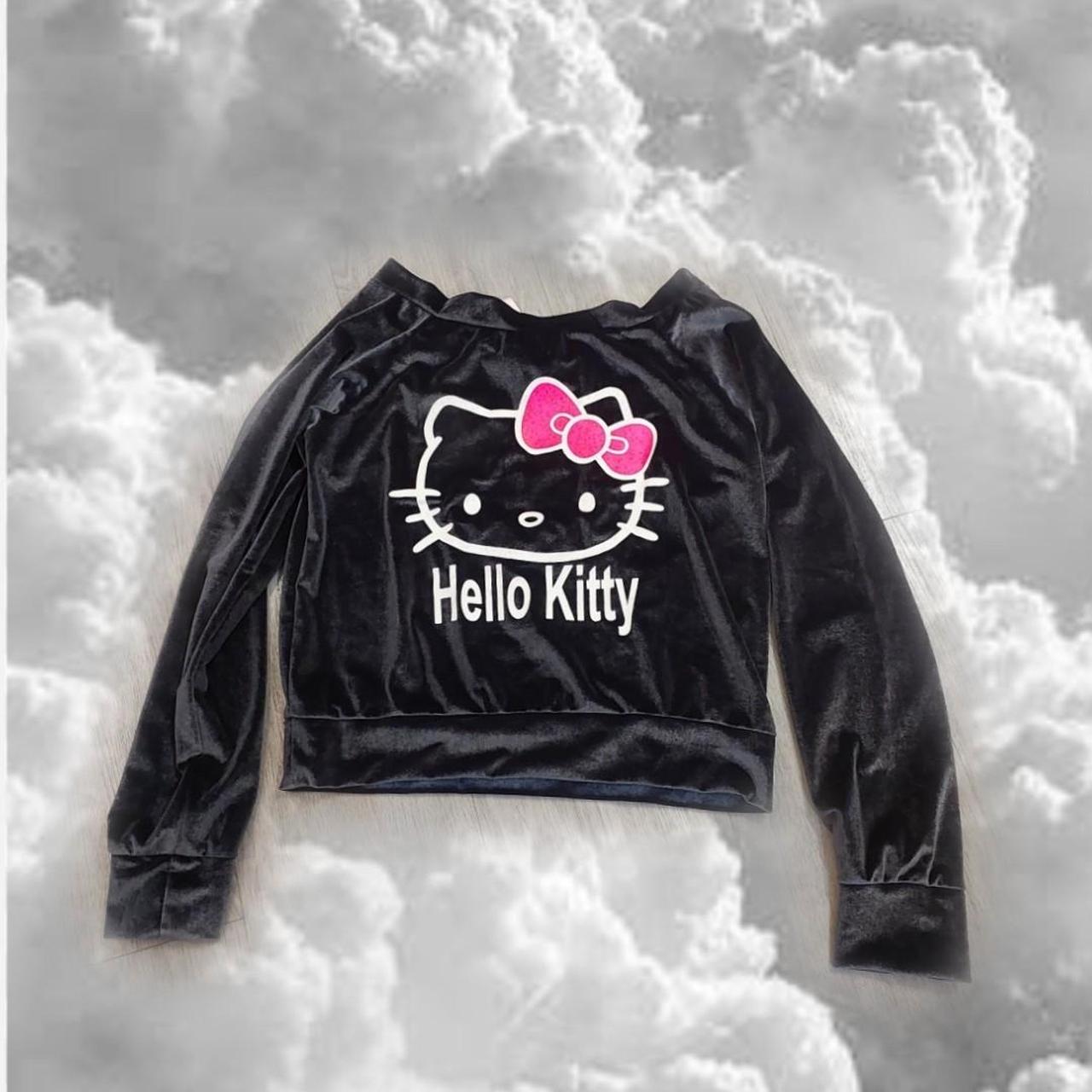 Hello kitty grey velour top! Fits up to 10 best fit | Depop