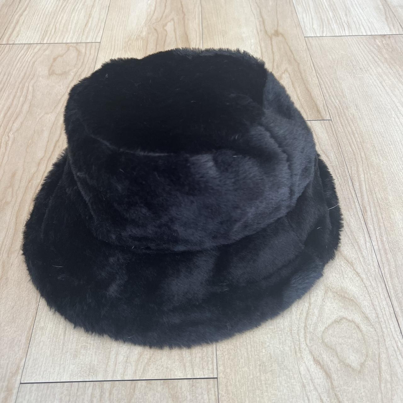 Fuzzy black bucket hat - super fun for raves or... - Depop