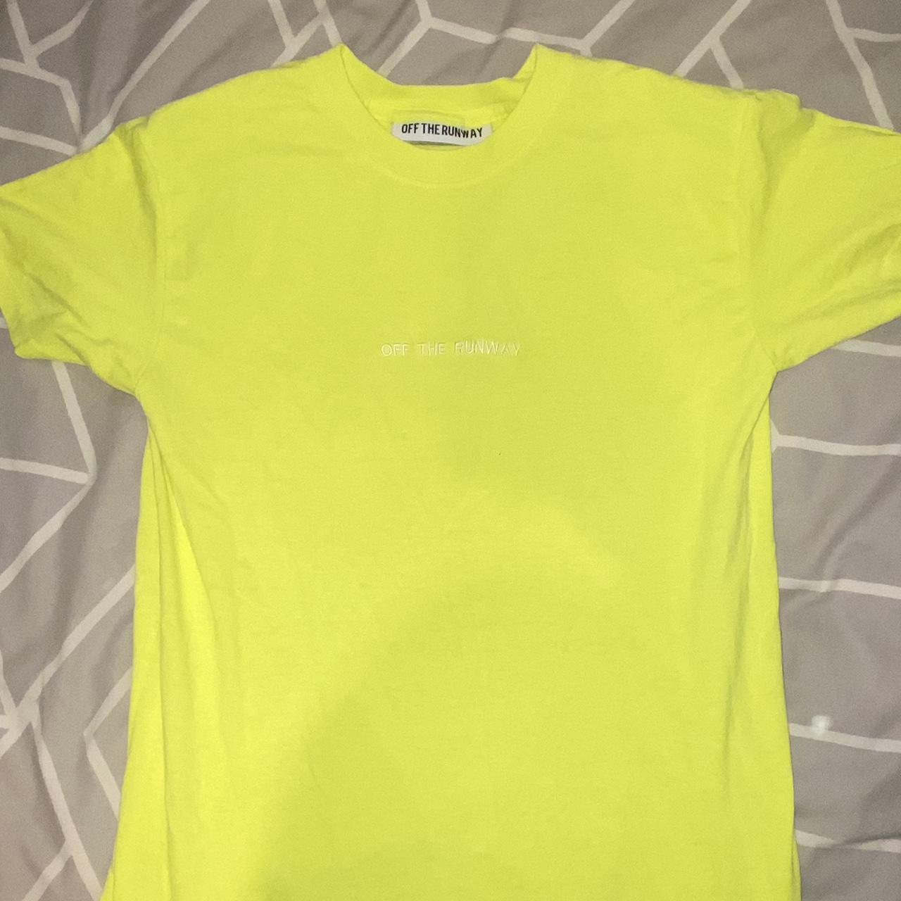 Bright yellow off the runway t shirt - Depop