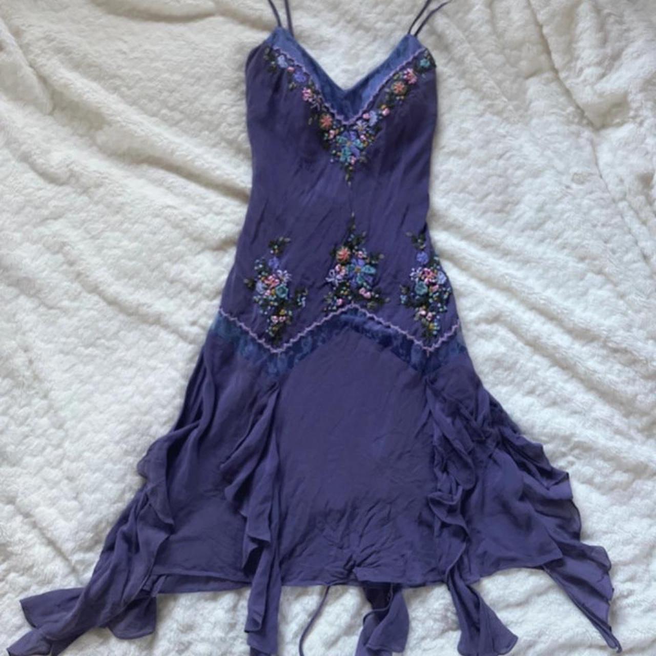 100% silk genuine vintage y2k dress Brand: Sue... | Depop