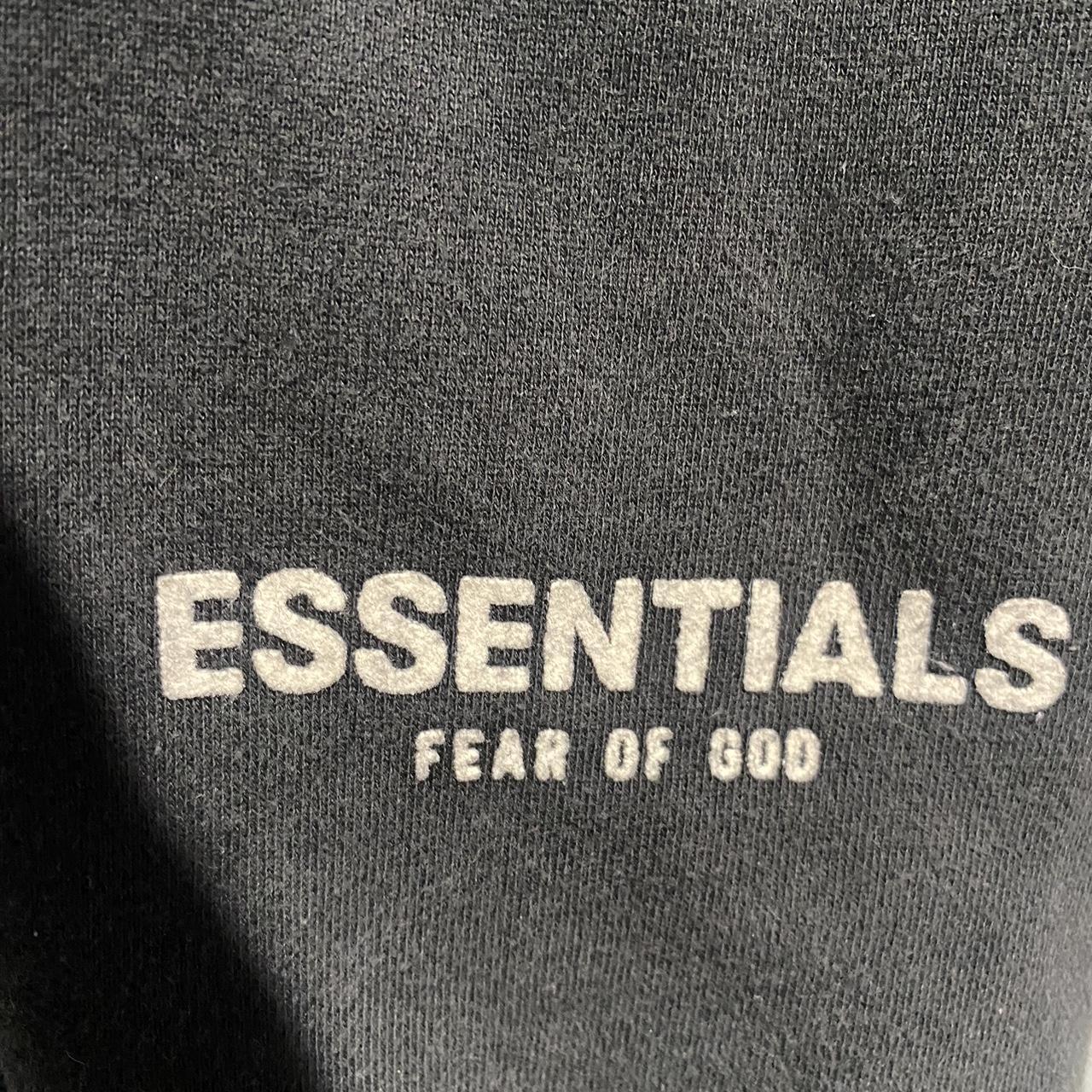 kids size 10 black essentials fear of god joggers - Depop