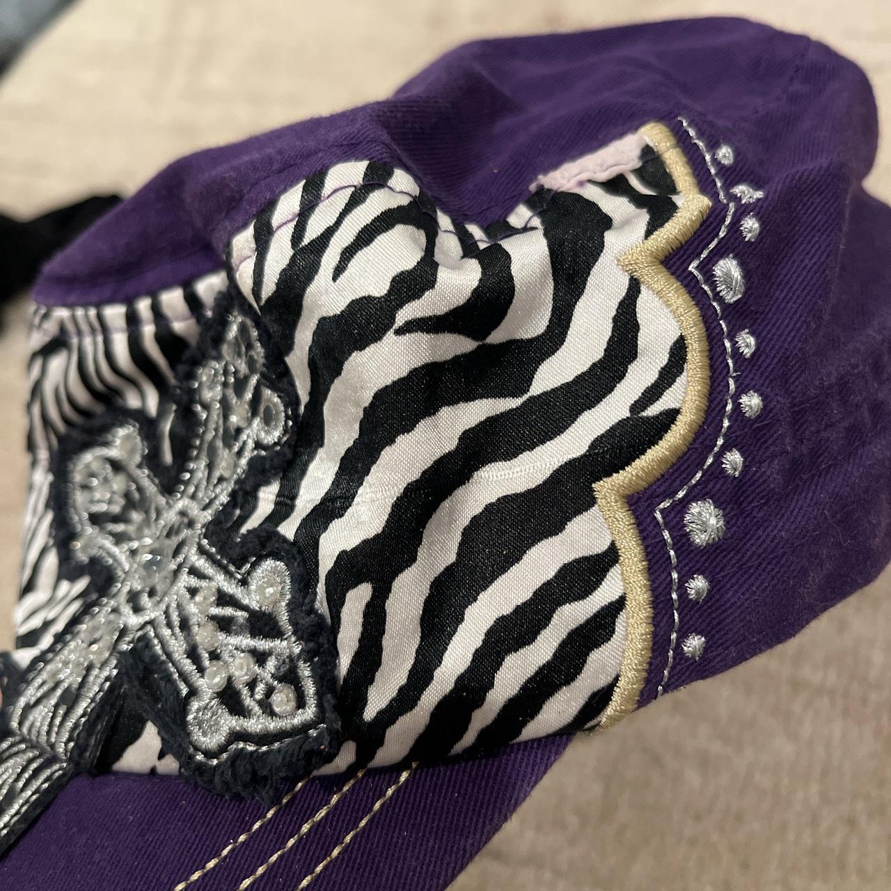 Gorgeous purple zebra print cross hat Dope cross... - Depop