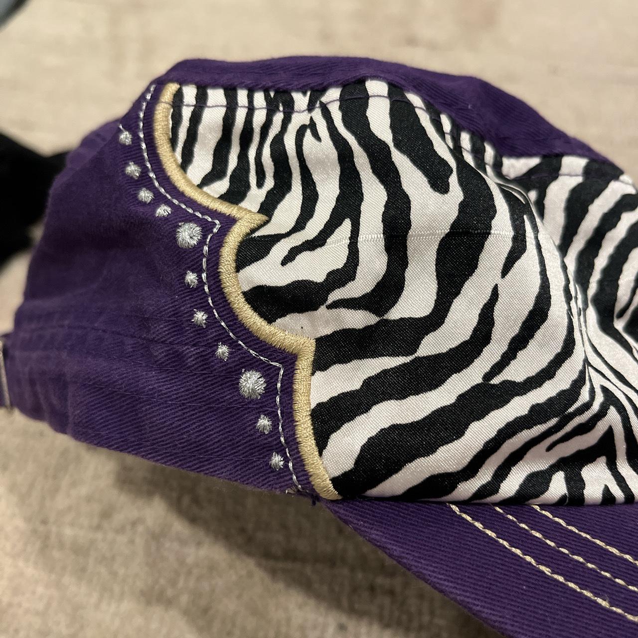 Gorgeous purple zebra print cross hat Dope cross... - Depop