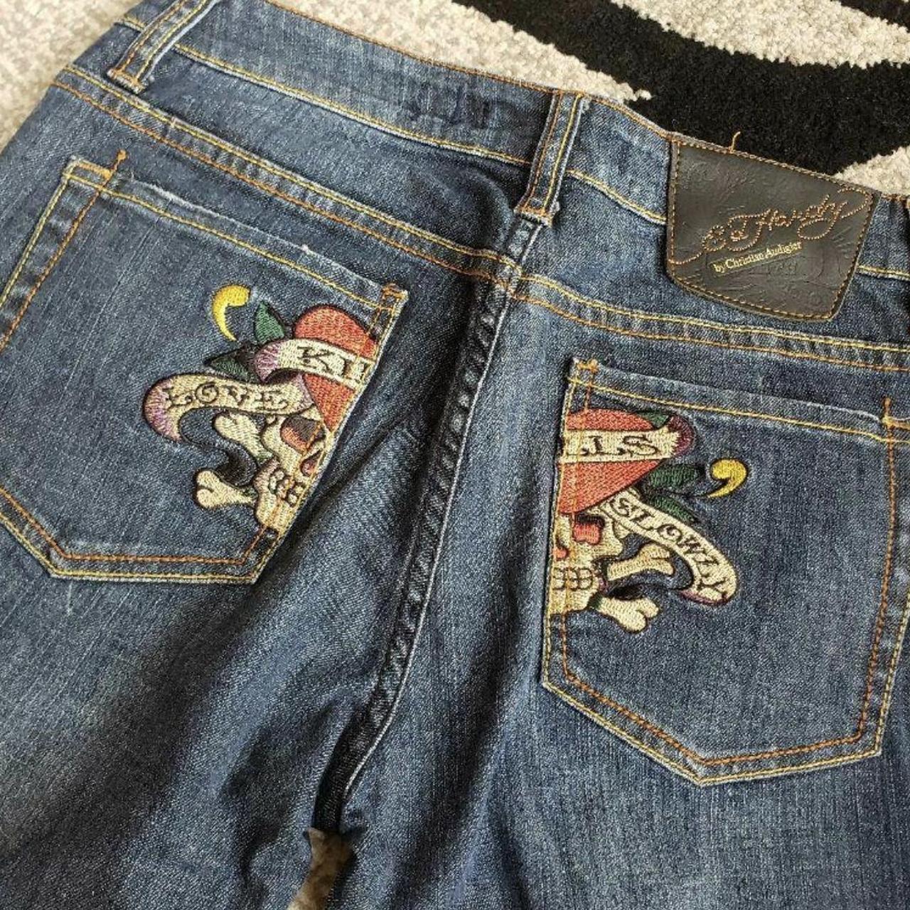 vintage baggy/flare ed hardy jeans ⁑ JEANS FOR... - Depop