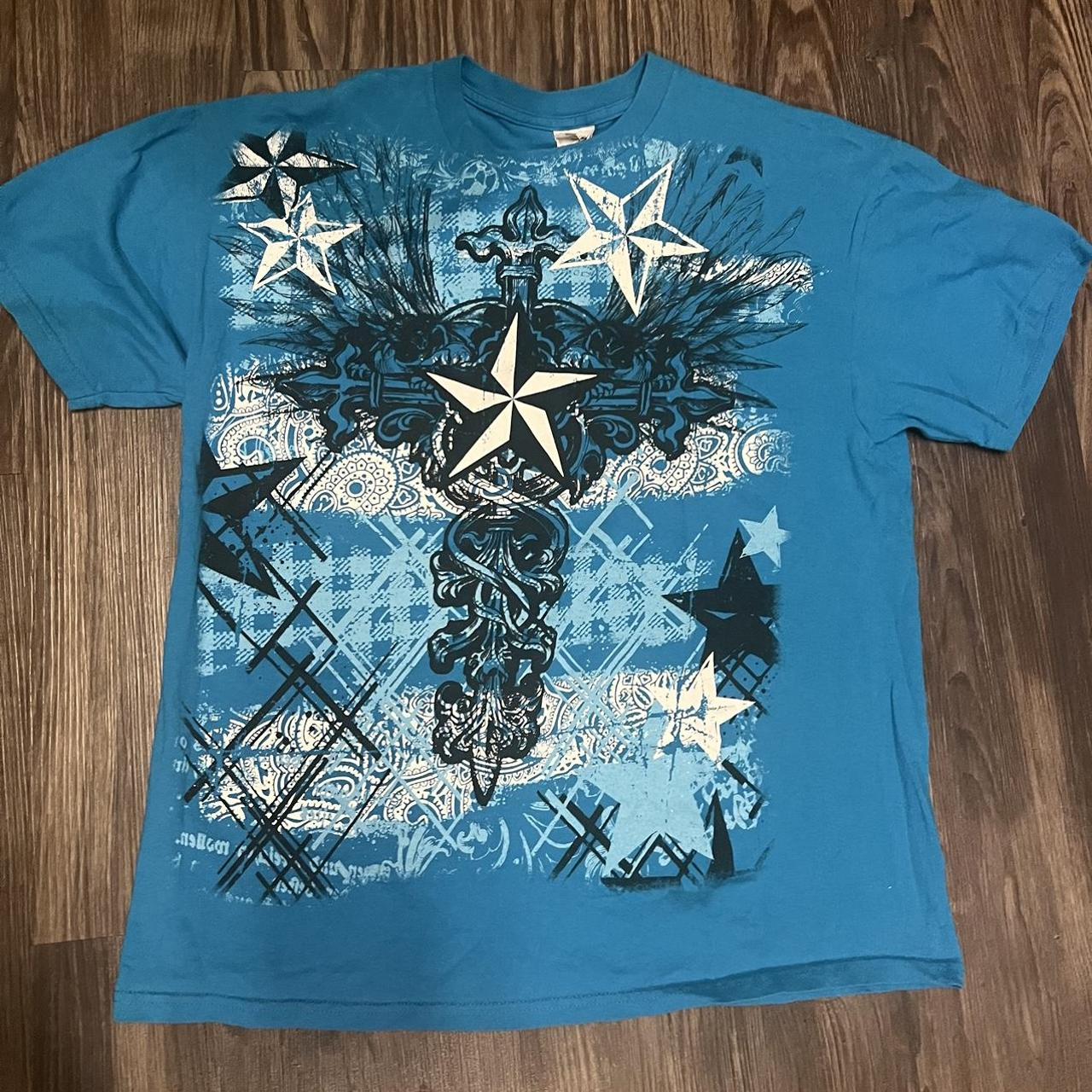 Y2k Stars cross shirt size large #Explore #Grudge... - Depop