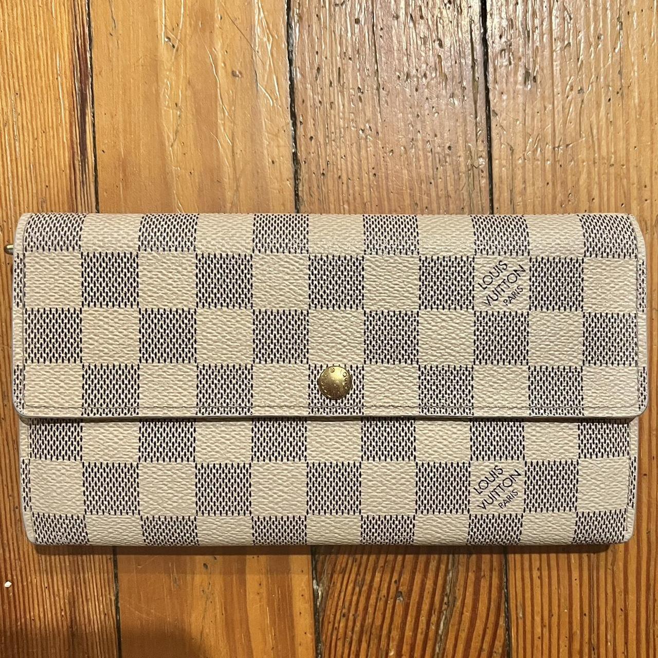 Authentic Louis Vuitton Wallet White/cream and blue... - Depop