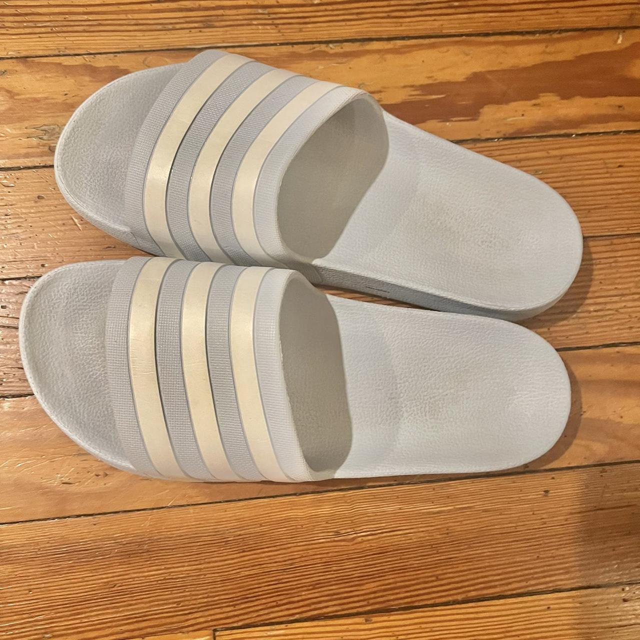 Light Blue Adidas Slides Size 9 They are used and... - Depop