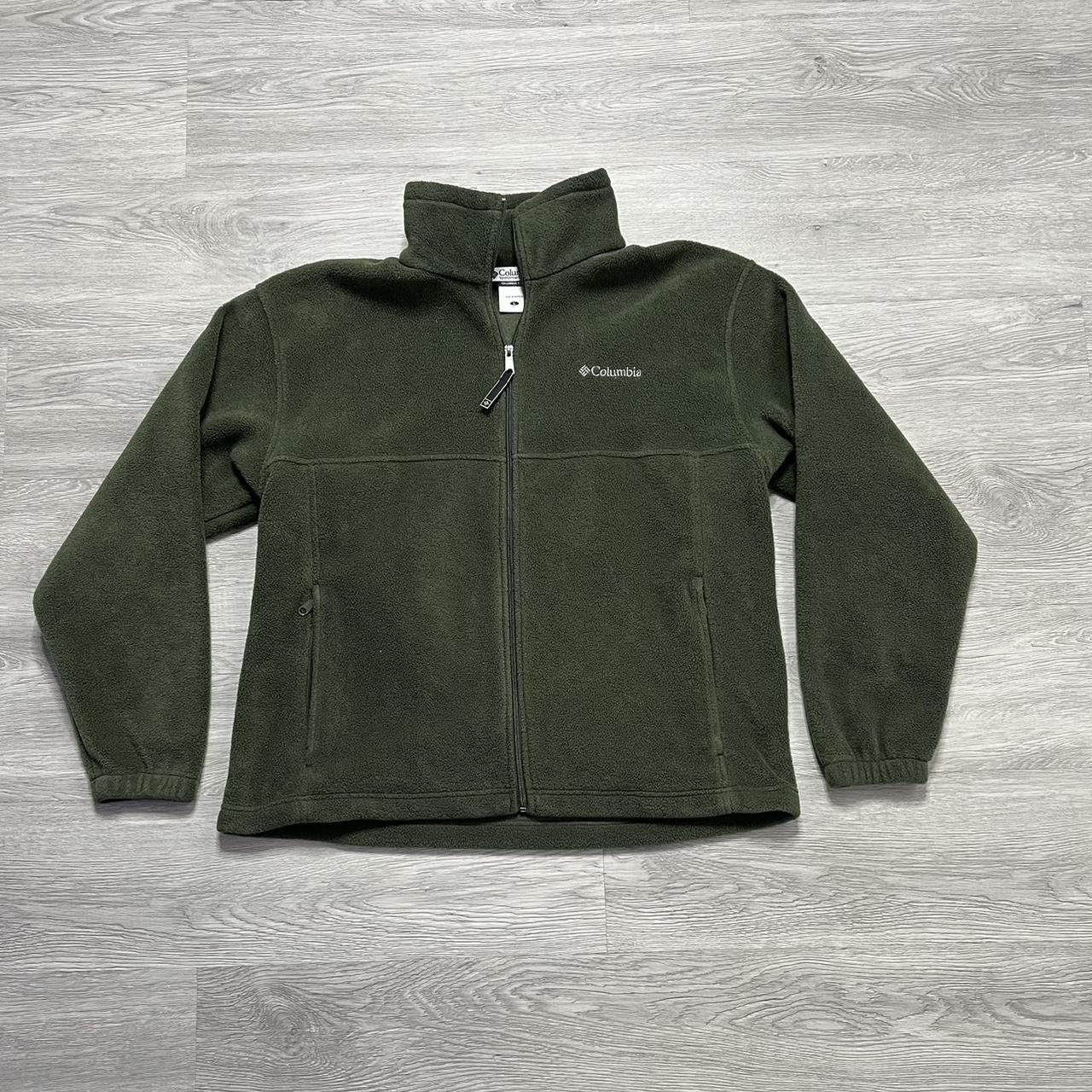 Columbia Green Zip up Fleece Jacket Size Large... - Depop