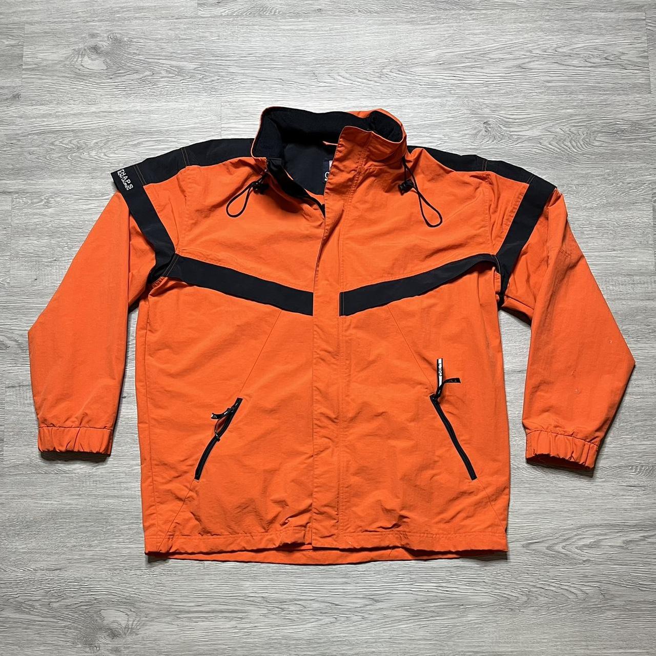 Chaps Ralph Lauren Orange Windbreaker Jacket Size... | Depop